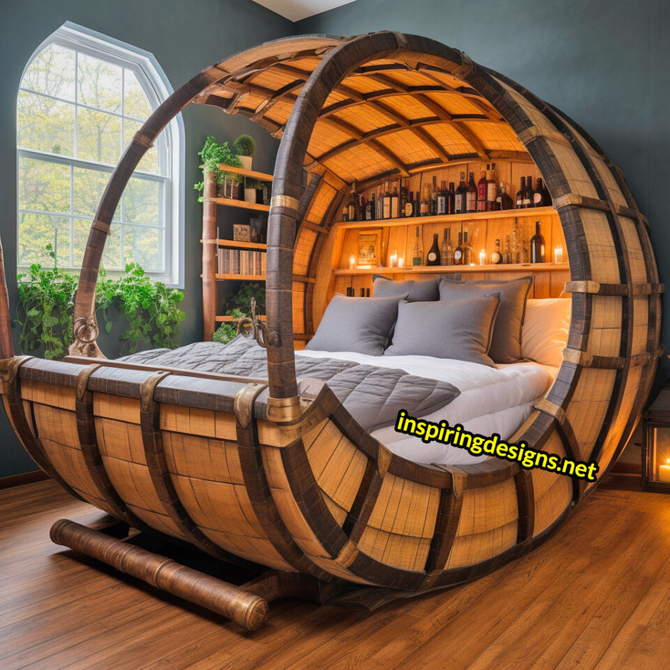 These Giant Wine Barrel Beds Will Have You Dreaming in Red and White
