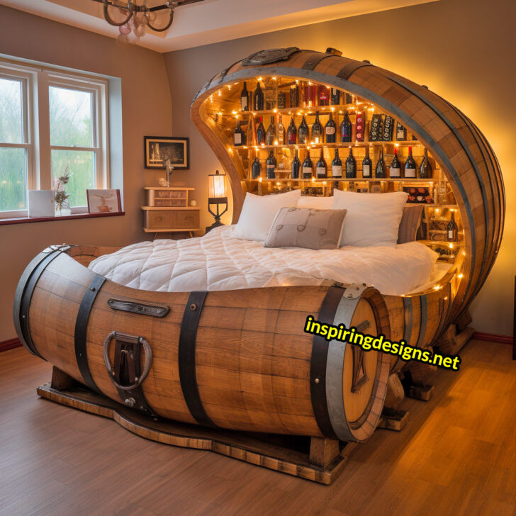 These Giant Wine Barrel Beds Will Have You Dreaming in Red and White