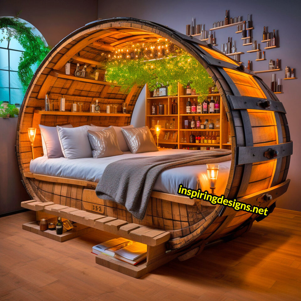 These Giant Wine Barrel Beds Will Have You Dreaming in Red and White
