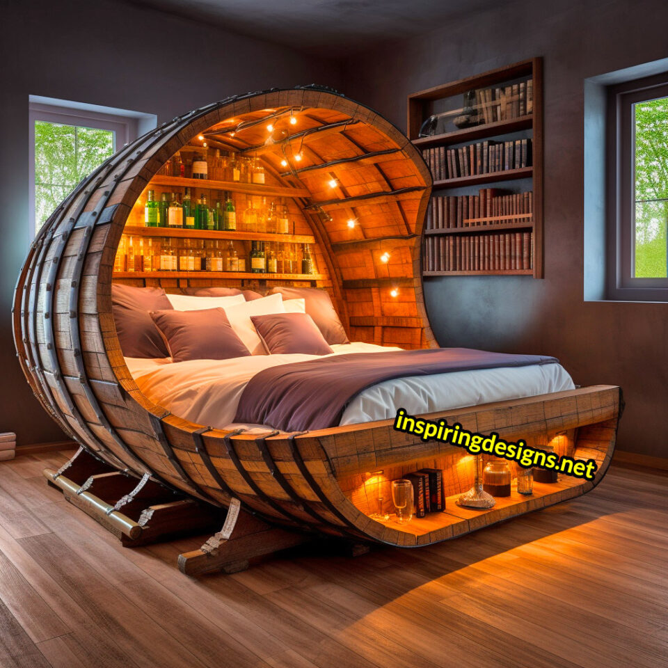 These Giant Wine Barrel Beds Will Have You Dreaming in Red and White