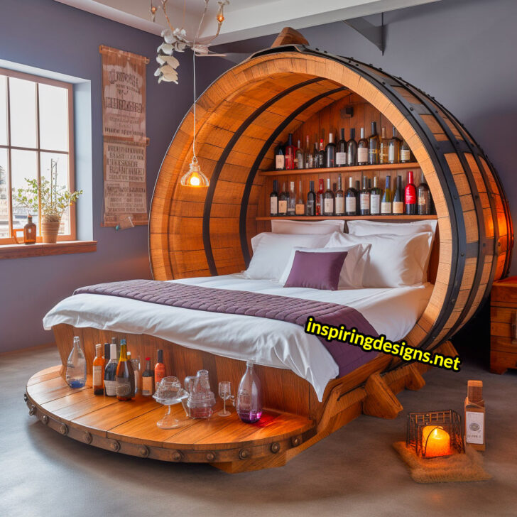 These Giant Wine Barrel Beds Will Have You Dreaming in Red and White