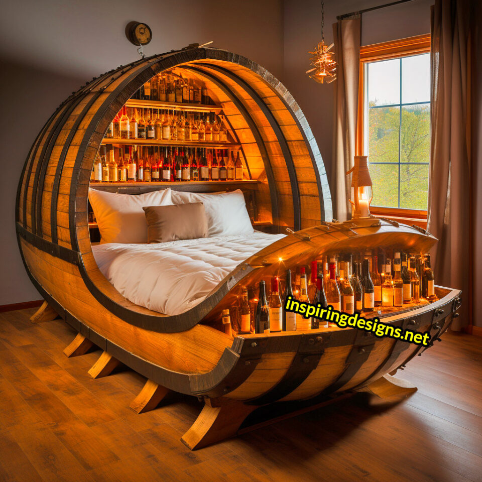These Giant Wine Barrel Beds Will Have You Dreaming in Red and White
