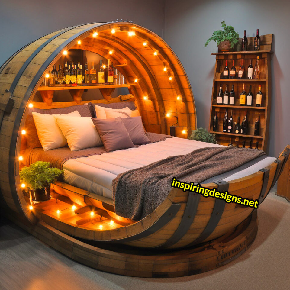 These Giant Wine Barrel Beds Will Have You Dreaming in Red and White