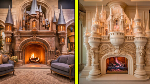 These Giant Disney and Hogwarts Castle Shaped Fireplaces Turn Your Home ...