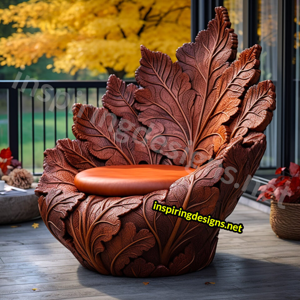 These Oversized Autumn Leaf Porch Chairs Turn Your Porch into an Fall ...