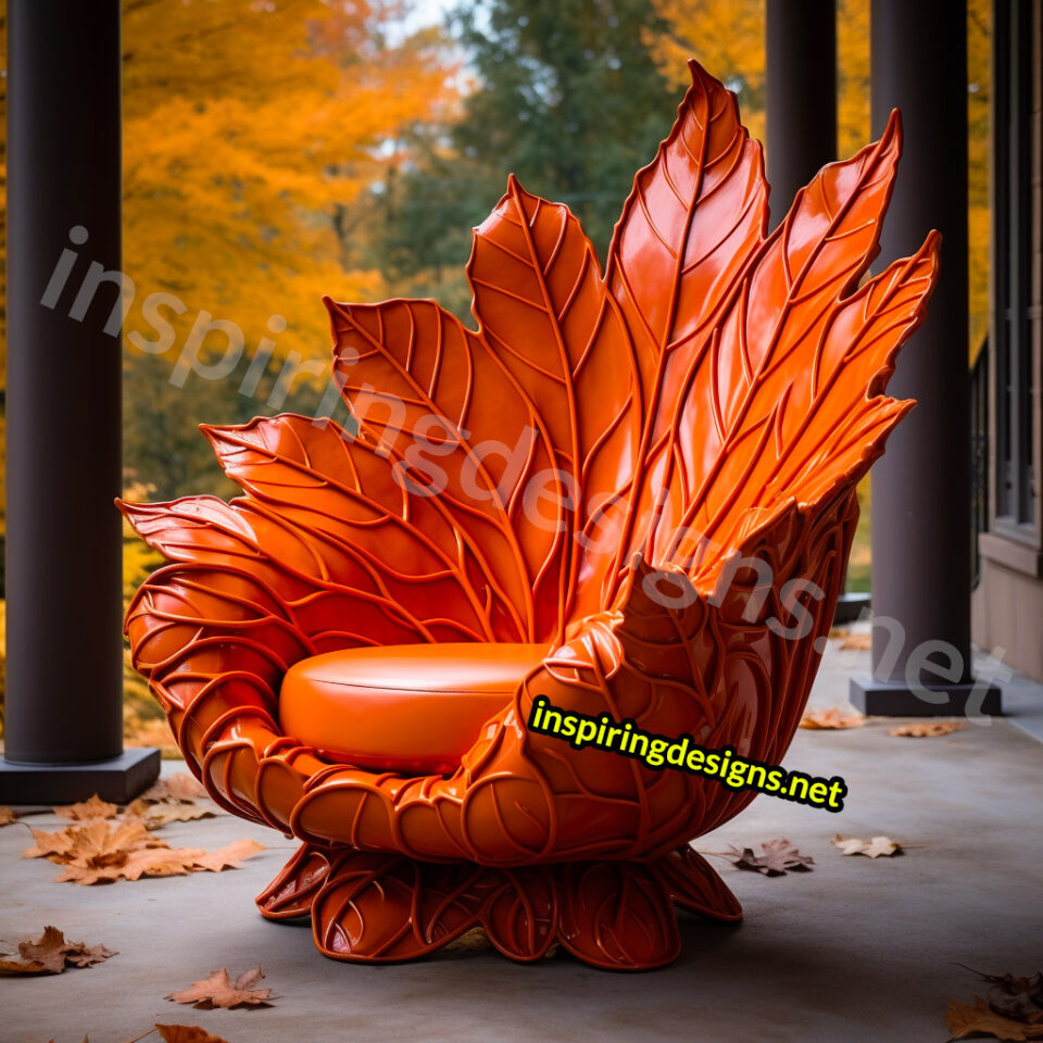 These Oversized Autumn Leaf Porch Chairs Turn Your Porch into an Fall ...