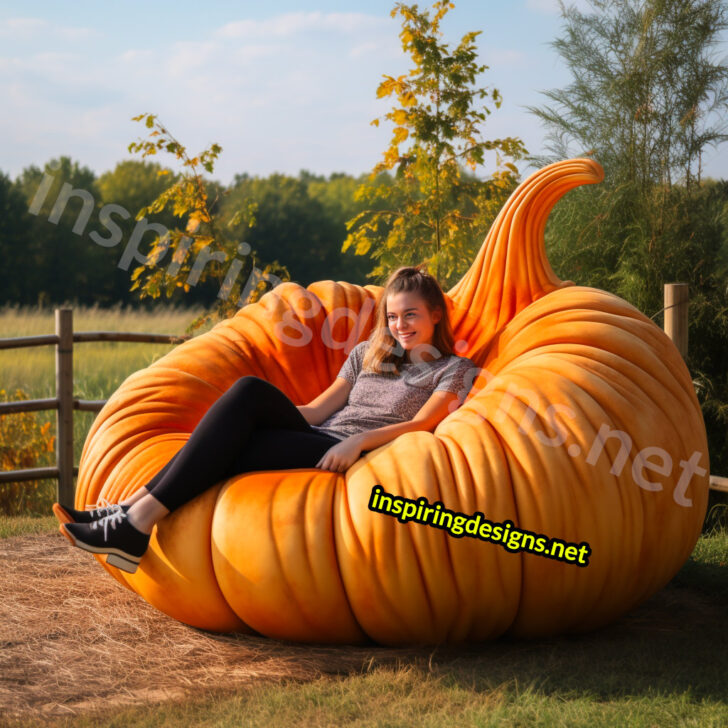 These Giant Pumpkin Shaped Loungers are the Halloween Season's Most ...