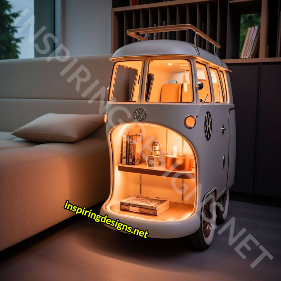 These Volkswagen Type 2 Bus Shaped Nightstands Will Drive You Down ...