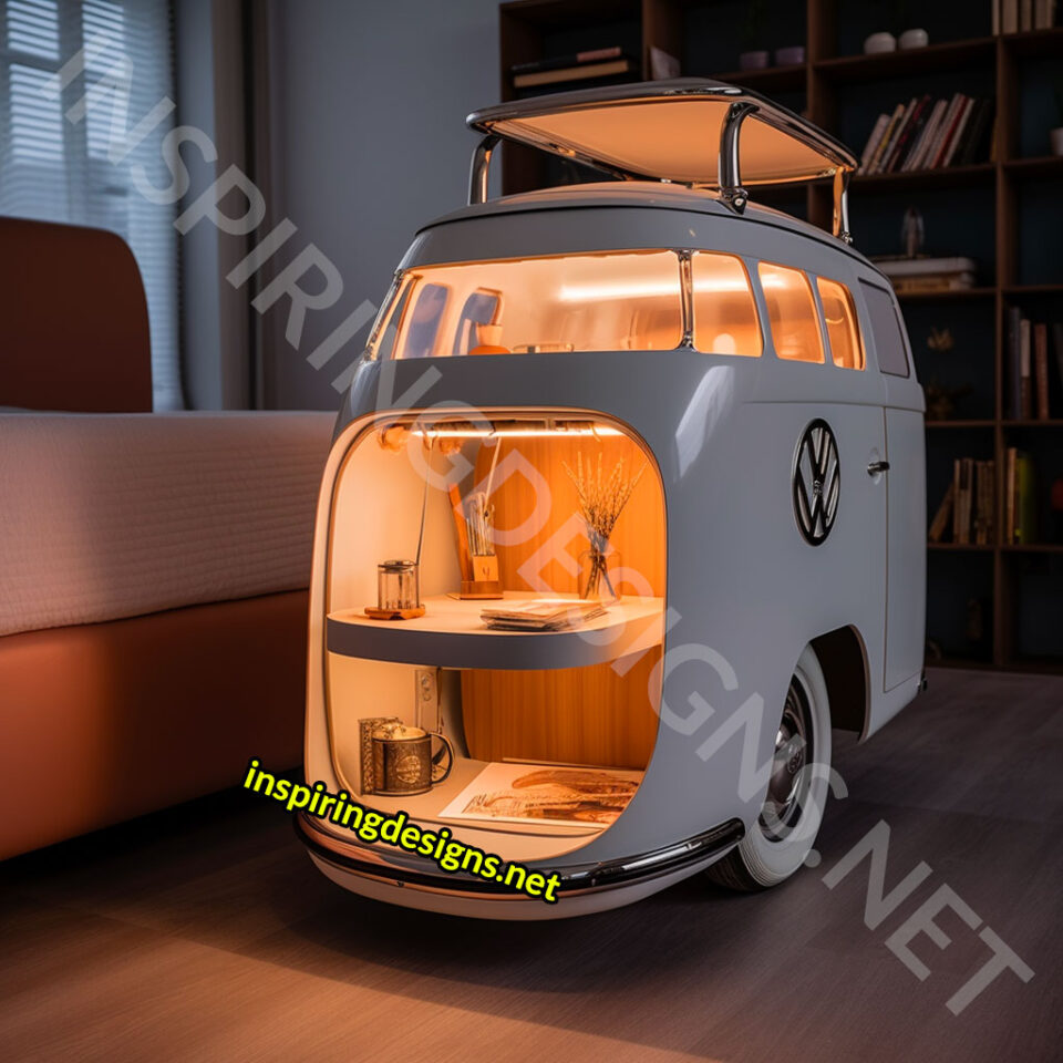 These Volkswagen Type 2 Bus Shaped Nightstands Will Drive You Down ...