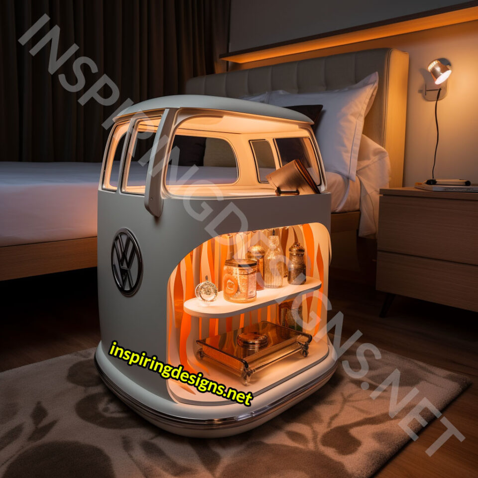 These Volkswagen Type 2 Bus Shaped Nightstands Will Drive You Down ...
