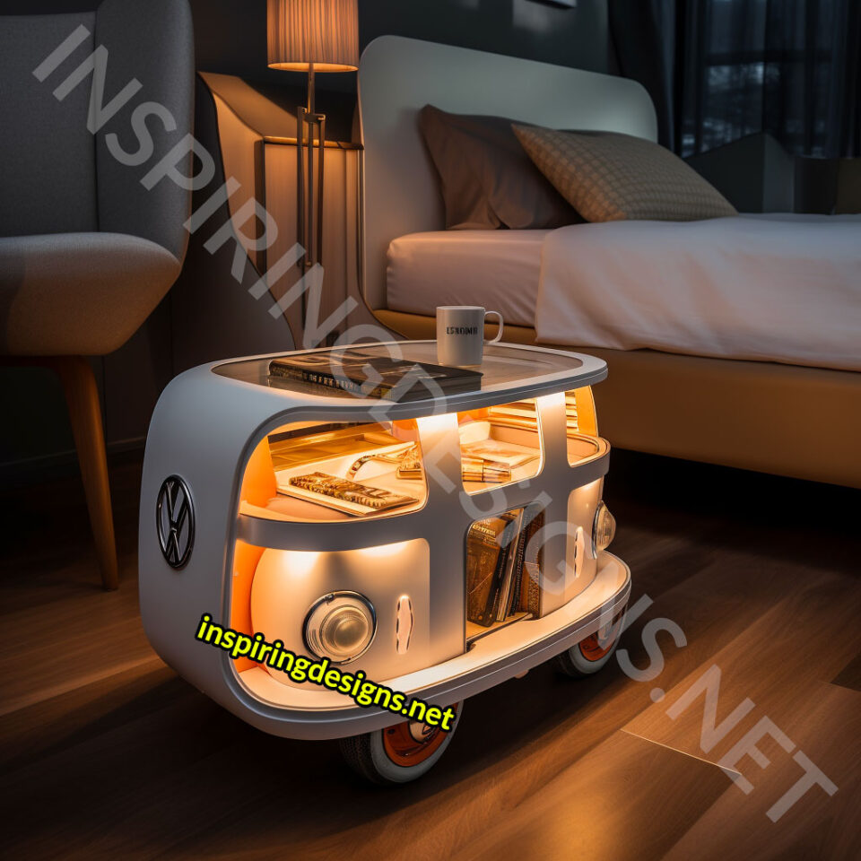 These Volkswagen Type 2 Bus Shaped Nightstands Will Drive You Down ...