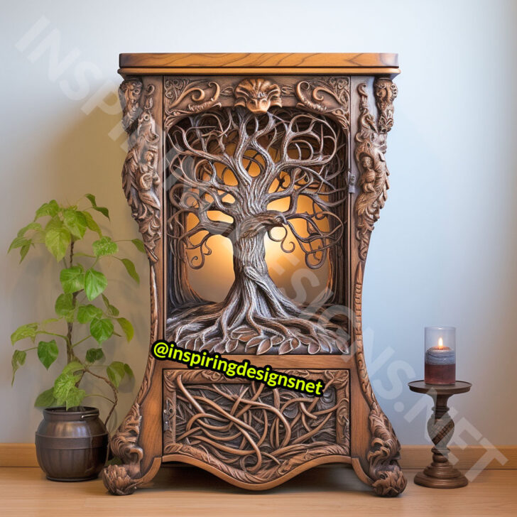 These Wooden Tree Of Life Nightstand Tables Illuminate Your Bedroom ...