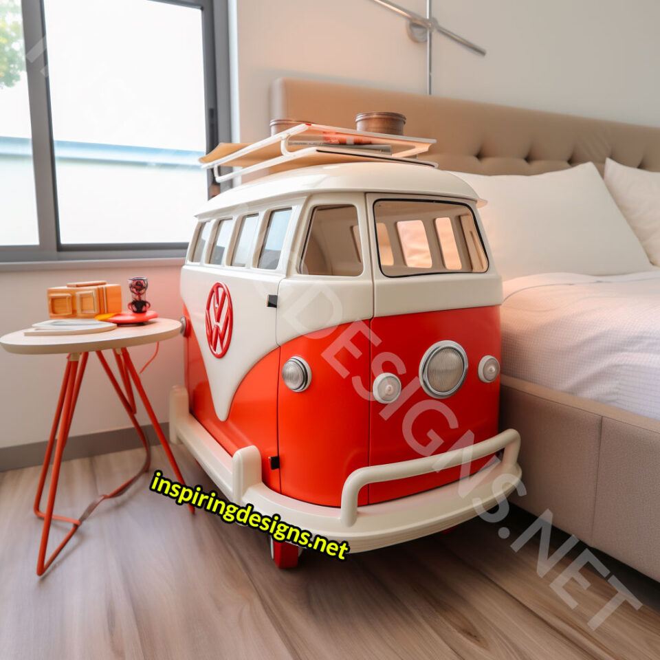 These Volkswagen Type 2 Bus Shaped Nightstands Will Drive You Down ...