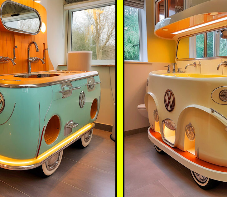 These Volkswagen Type 2 Bus Bathroom Vanities Turn Morning Routines ...