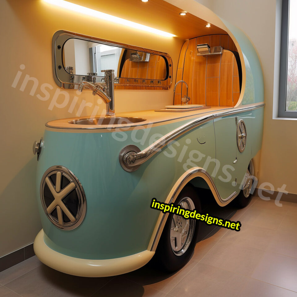 These Volkswagen Type 2 Bus Bathroom Vanities Turn Morning Routines ...