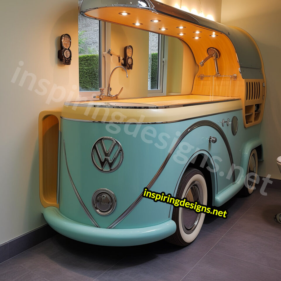 These Volkswagen Type 2 Bus Bathroom Vanities Turn Morning Routines ...