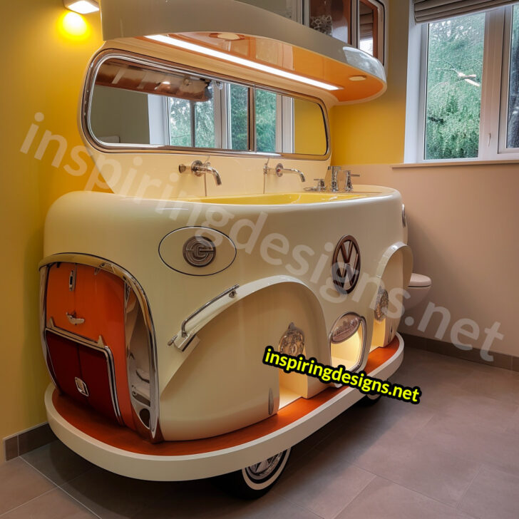 These Volkswagen Type 2 Bus Bathroom Vanities Turn Morning Routines ...