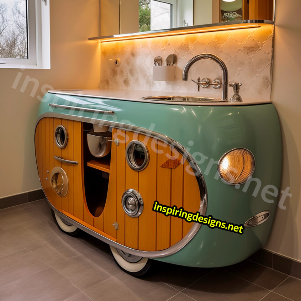 These Volkswagen Type 2 Bus Bathroom Vanities Turn Morning Routines ...