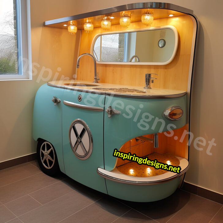 These Volkswagen Type 2 Bus Bathroom Vanities Turn Morning Routines ...