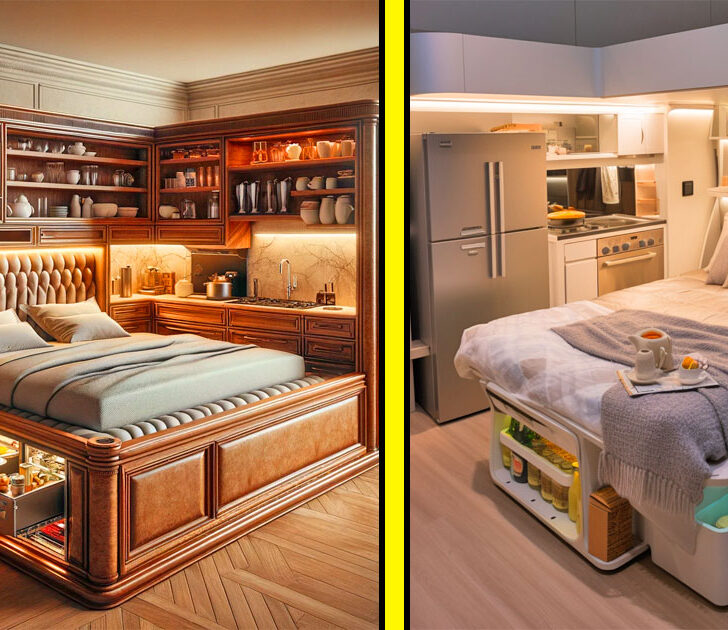 These Beds Have Built-In Kitchens: Never Leave Bed For That Midnight ...