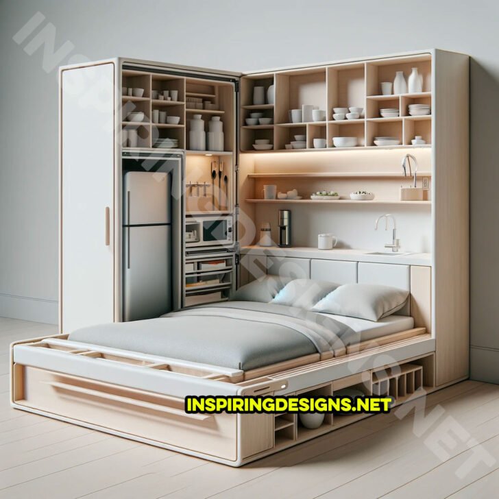 These Beds Have Built-In Kitchens: Never Leave Bed For That Midnight Snack!