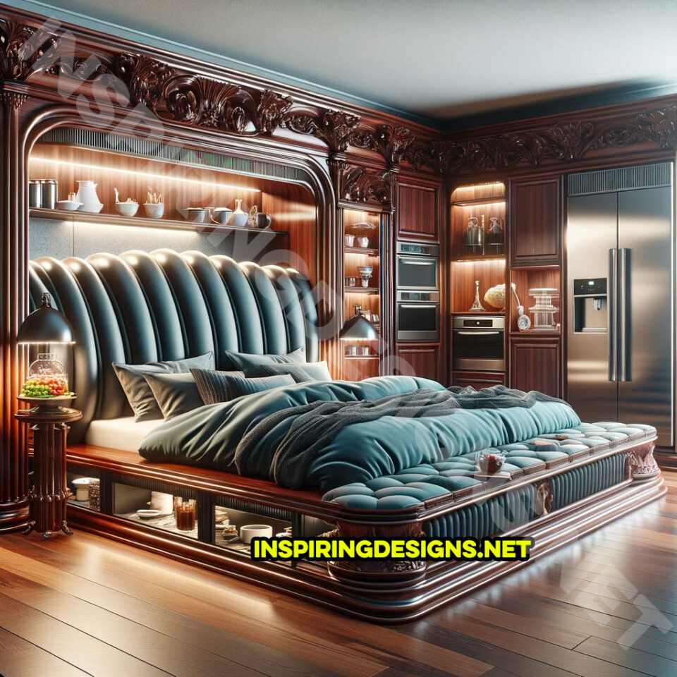 These Beds Have Built-In Kitchens: Never Leave Bed For That Midnight Snack!