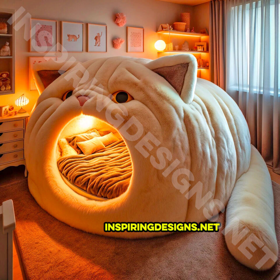 These Giant Cat-Shaped Beds Are The Purr-fect Addition to Any Child's Room!