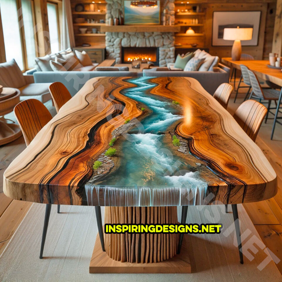 These Wood and Epoxy River Tables Are Where Elegance Meets the Wilderness!