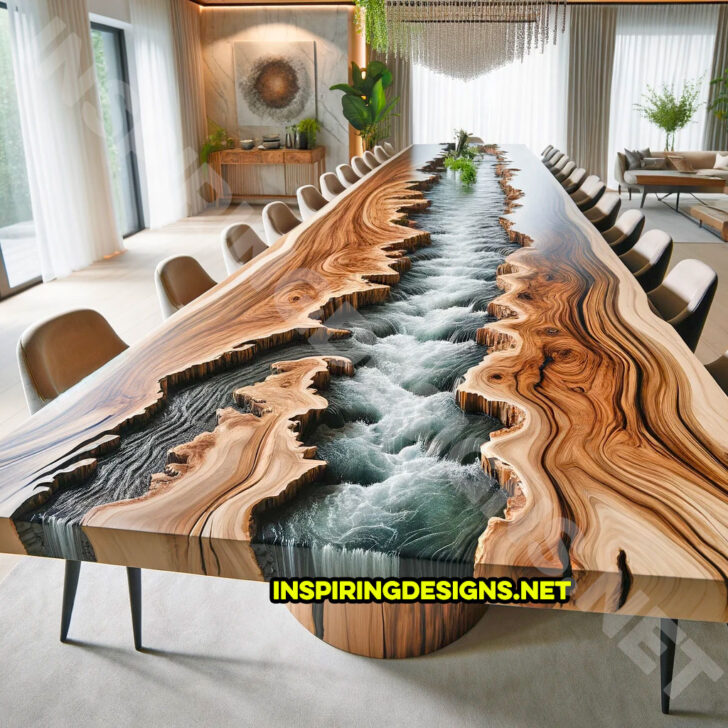 These Wood and Epoxy River Tables Are Where Elegance Meets the Wilderness!