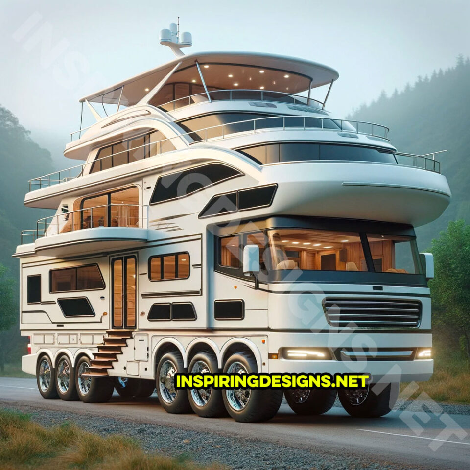These Giant RVs Shaped Like Yachts Are a New Wave of Road-Tripping Luxury