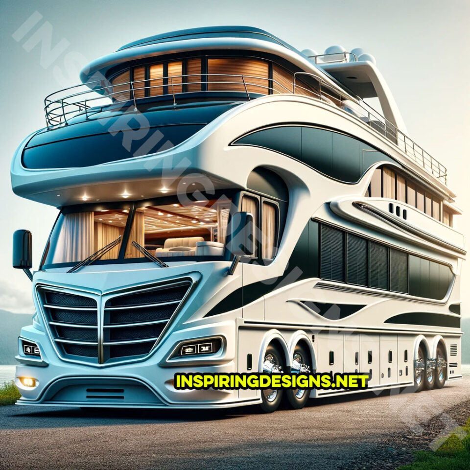 These Giant RVs Shaped Like Yachts Are a New Wave of Road-Tripping Luxury