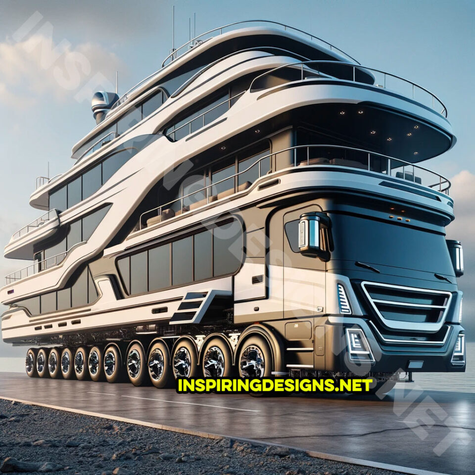 These Giant RVs Shaped Like Yachts Are a New Wave of Road-Tripping Luxury