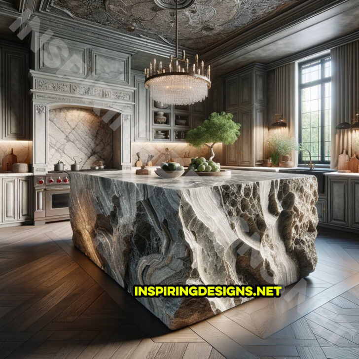 These Raw Stone Kitchen Islands Are The Ultimate Fusion of Function and ...