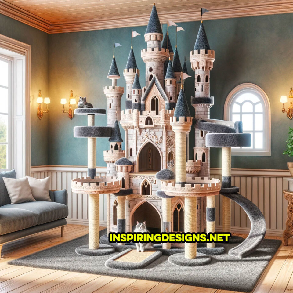 These Hogwarts Castle Cat Play Trees Offer an Enchanting Escape for ...