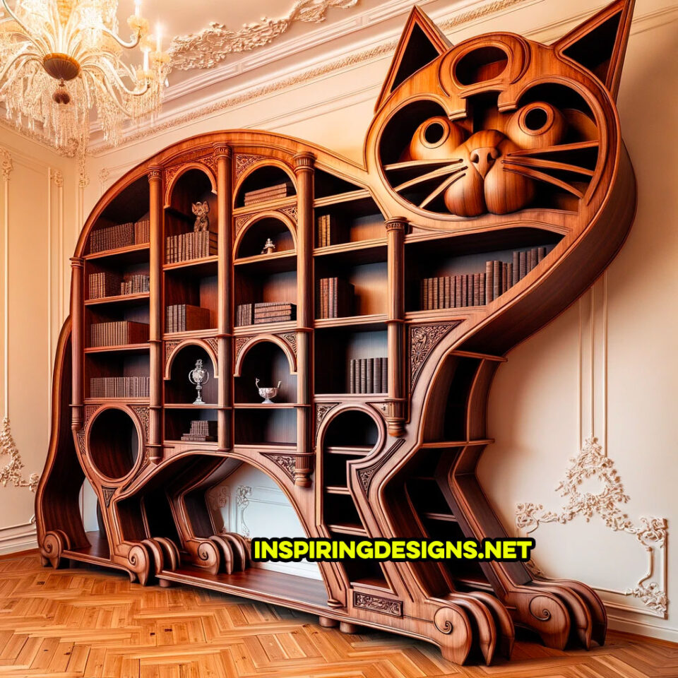 These Giant Cat Shaped Bookcases Will Have You Feline Fine About Your ...