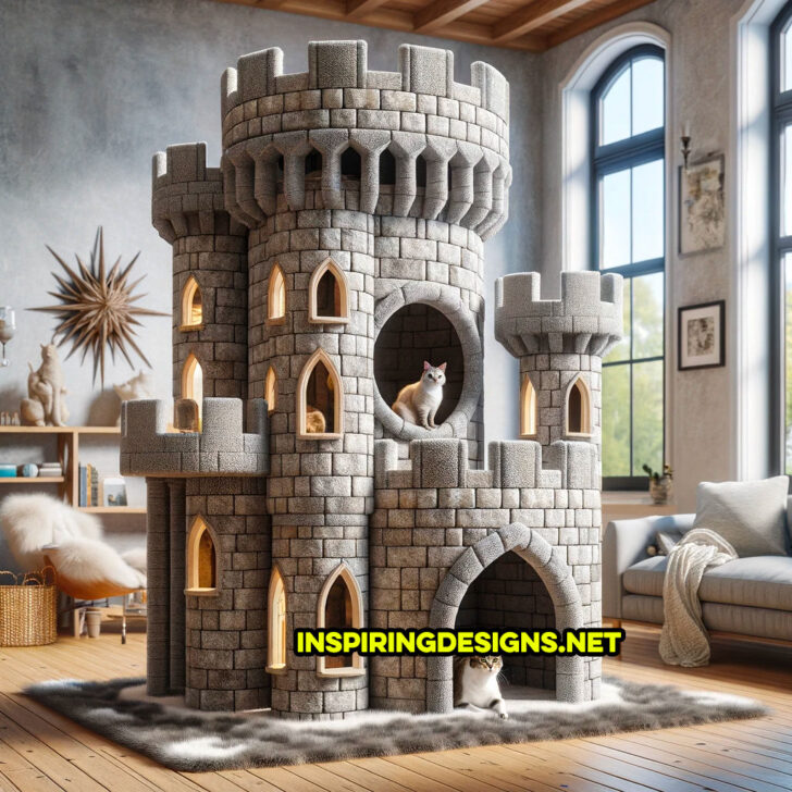 These Hogwarts Castle Cat Play Trees Offer an Enchanting Escape for ...