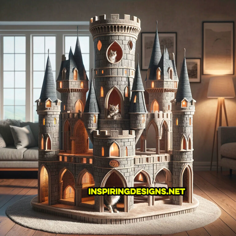 These Hogwarts Castle Cat Play Trees Offer an Enchanting Escape for ...