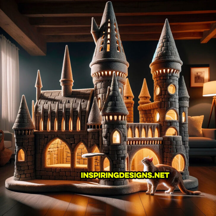 These Hogwarts Castle Cat Play Trees Offer an Enchanting Escape for ...
