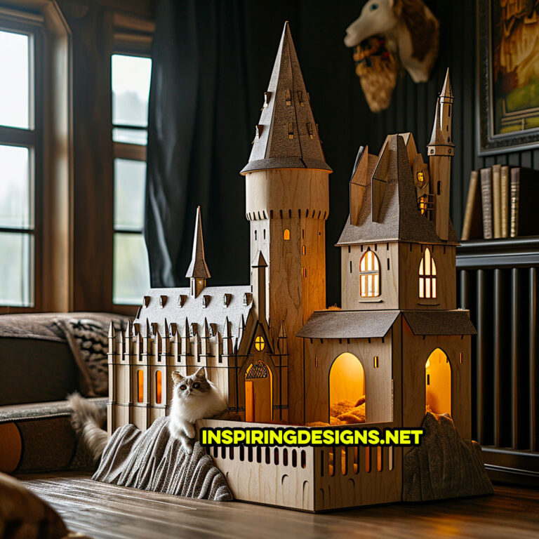 These Hogwarts Castle Cat Play Trees Offer an Enchanting Escape for ...