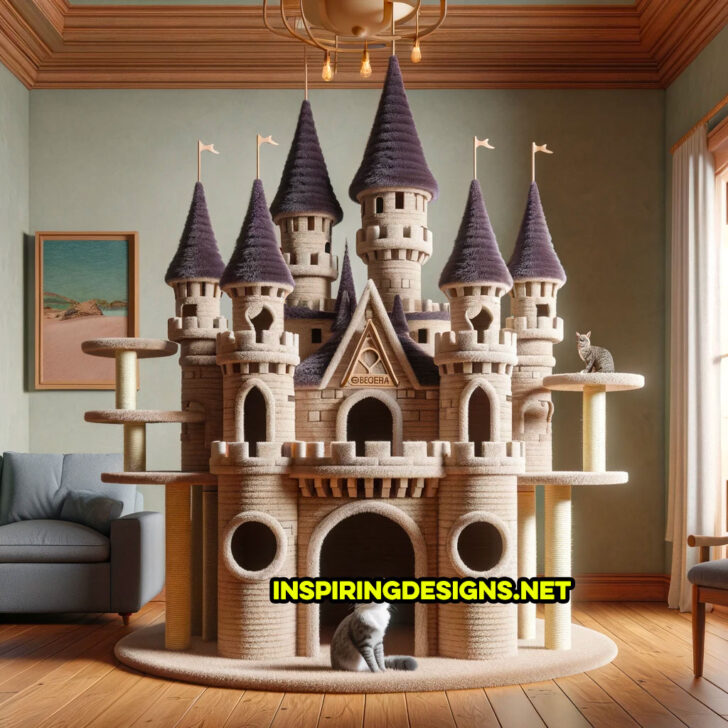 These Hogwarts Castle Cat Play Trees Offer an Enchanting Escape for ...