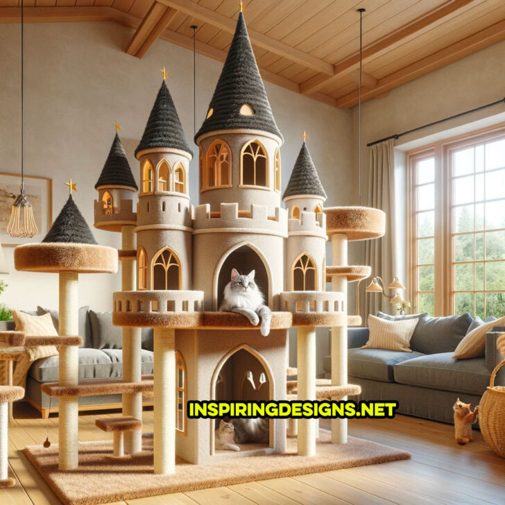 These Hogwarts Castle Cat Play Trees Offer an Enchanting Escape for ...