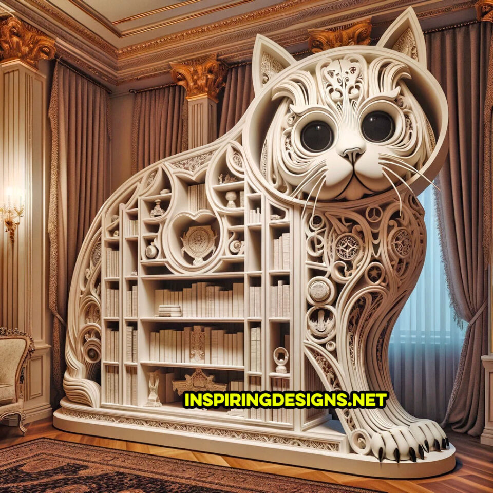 These Giant Cat Shaped Bookcases Will Have You Feline Fine About Your ...