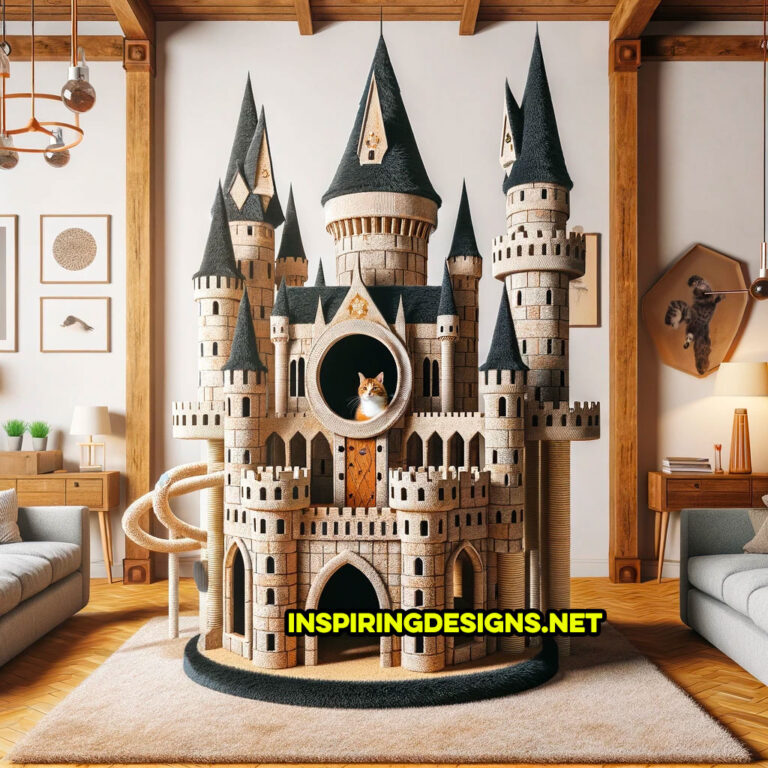 These Hogwarts Castle Cat Play Trees Offer an Enchanting Escape for ...