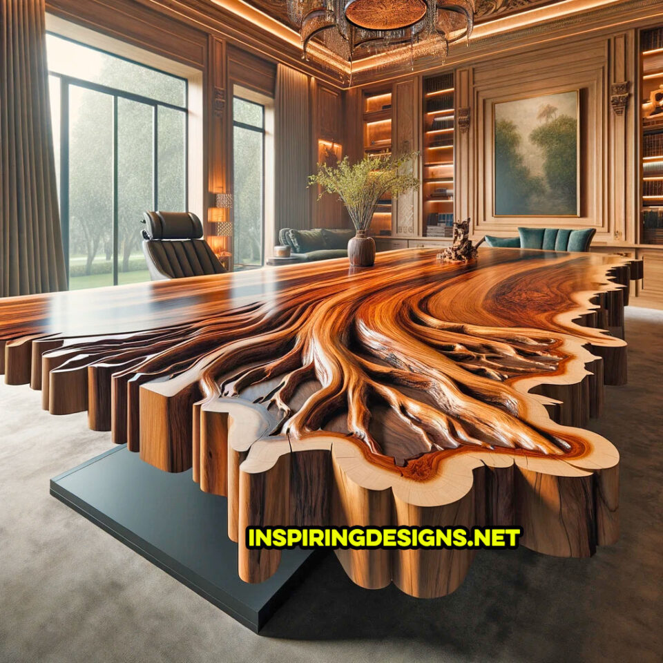 These Giant Wood Slab Desks Are the Epic Centerpiece Your Office Needs