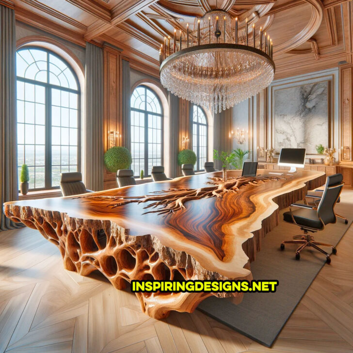 These Giant Wood Slab Desks Are the Epic Centerpiece Your Office Needs
