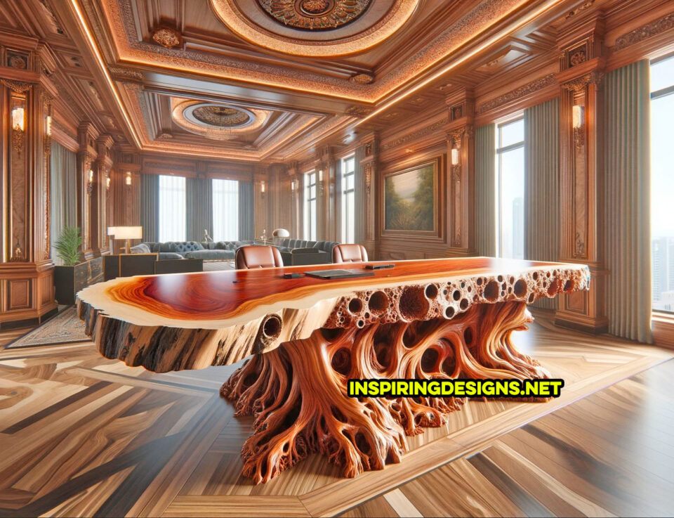 These Giant Wood Slab Desks Are the Epic Centerpiece Your Office Needs