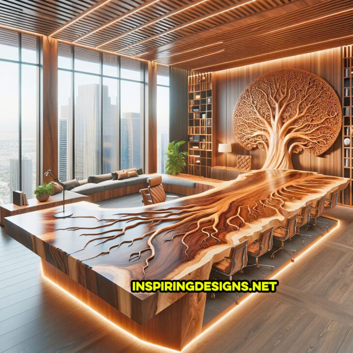 These Giant Wood Slab Desks Are the Epic Centerpiece Your Office Needs