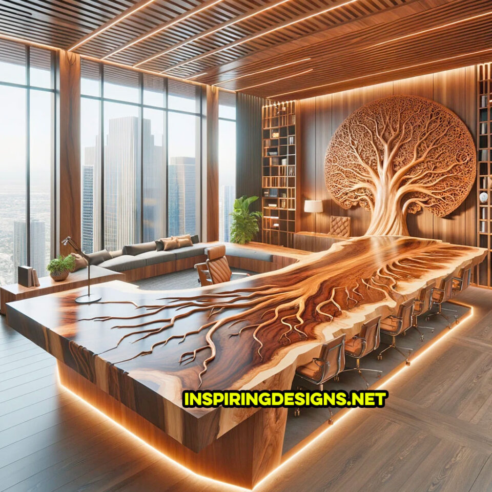 These Giant Wood Slab Desks Are the Epic Centerpiece Your Office Needs