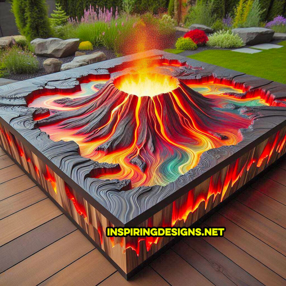 These Volcano Shaped Patio Fire Tables Bring an Explosive Touch to Your ...