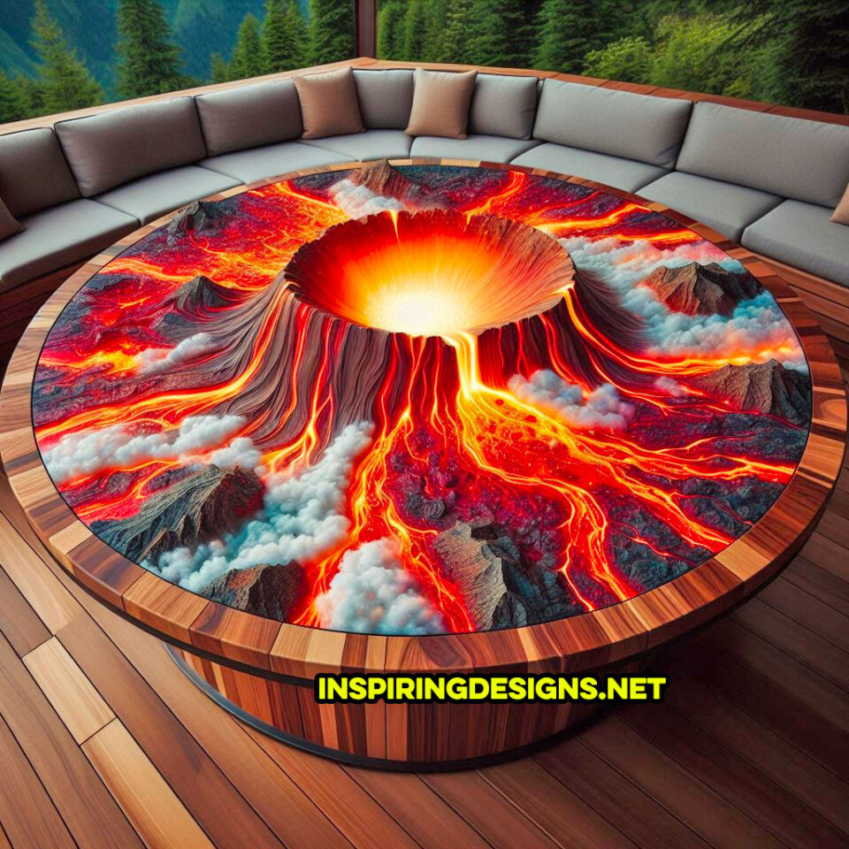 These Volcano Shaped Patio Fire Tables Bring an Explosive Touch to Your ...